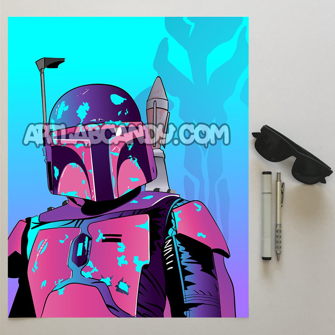 Space Wars Boba Vette Original Pop Art Print Wall Art – Art Lab Candy